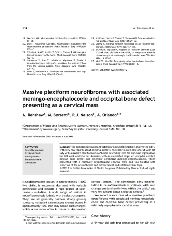 (PDF) Massive plexiform neurofibroma with associated meningo ...
