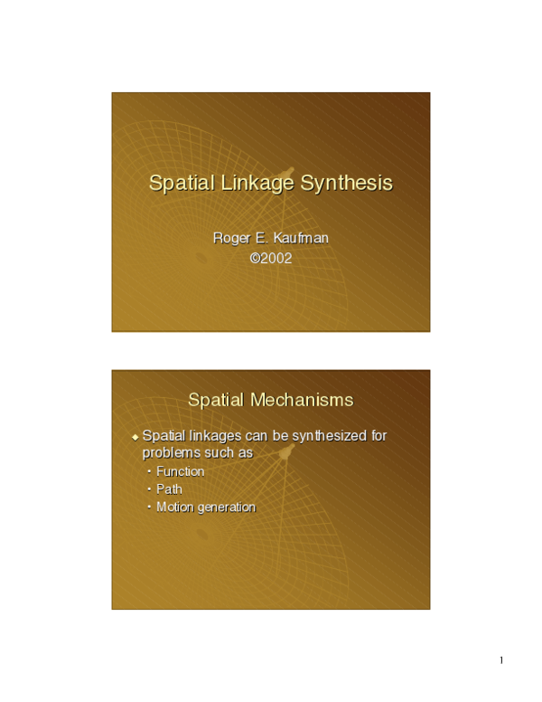 (PDF) Spatial Linkage Synthesis