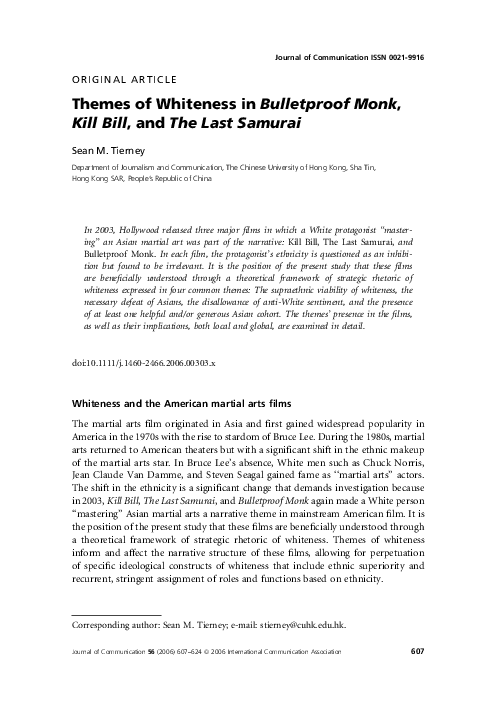 (PDF) Themes of Whiteness in Bulletproof Monk, Kill Bill, and The Last ...
