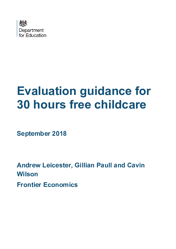 (PDF) Evaluation guidance for 30 hours free childcare | Cavin Wilson ...