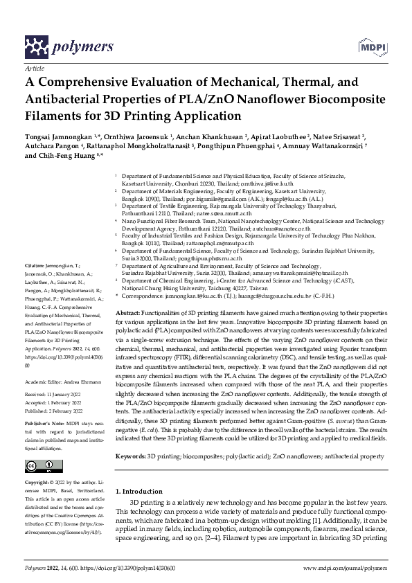 (PDF) A Comprehensive Evaluation of Mechanical, Thermal, and ...