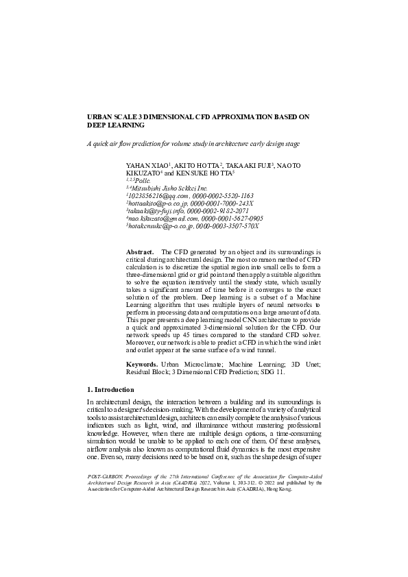 (PDF) Urban Scale 3 Dimensional CFD Approximation Based on Deep ...