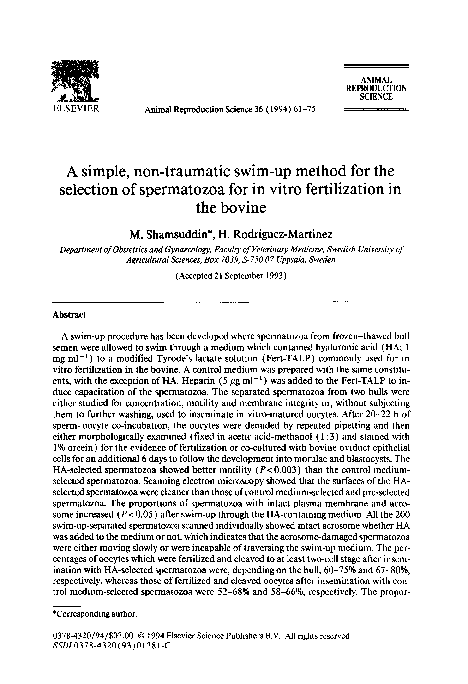 (PDF) A simple, non-traumatic swim-up method for the selection of ...