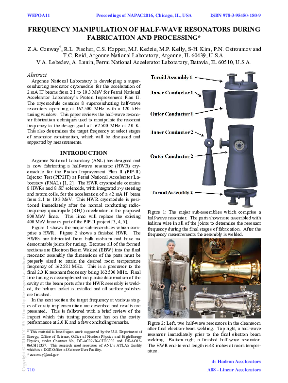 (PDF) Frequency Manipulation of Half-Wave Resonators During Fabrication ...