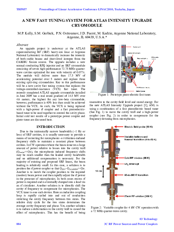 (PDF) A New Fast Tuning System for Atlas Intensity Upgrade Cryomodule