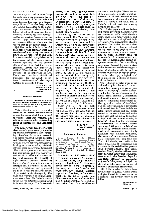 (PDF) Normal and Abnormal Behavior in Chinese Culture