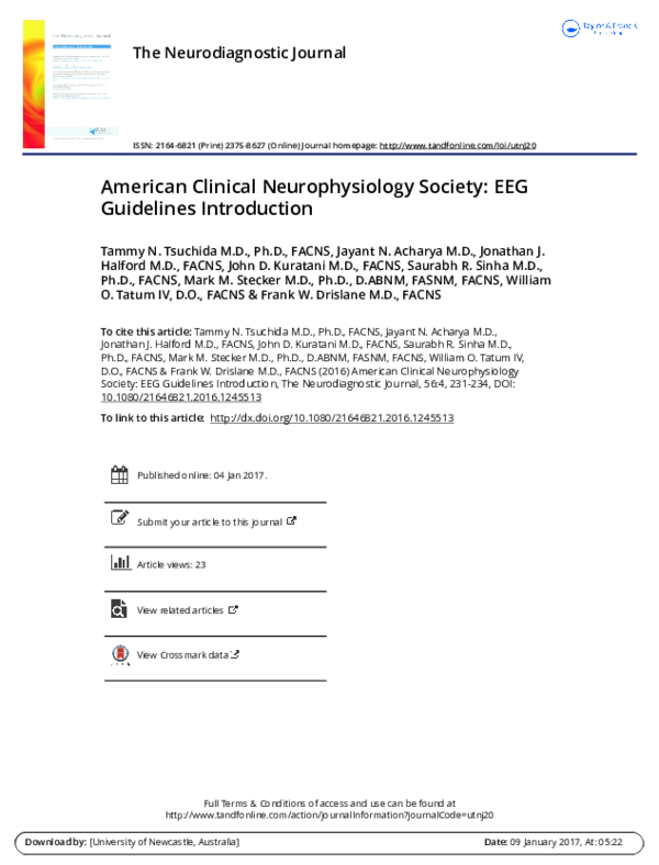 (PDF) American Clinical Neurophysiology Society: EEG Guidelines Introduction