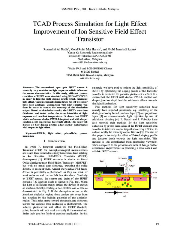 (PDF) TCAD process simulation for light effect improvement of ion sensitive field effect transistor