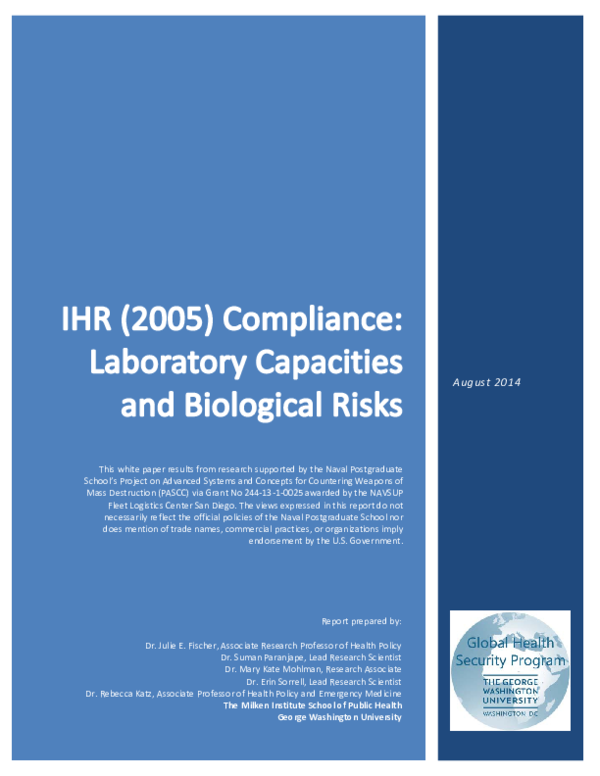 (PDF) IHR (2005) Compliance: Laboratory Capacities and Biological Risks ...