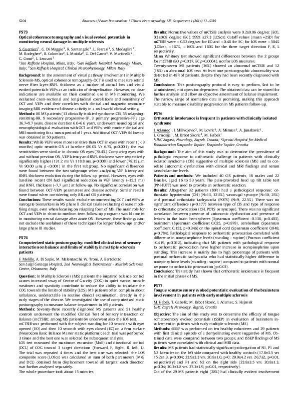 (PDF) P574: Computerized static posturography: modified clinical test ...