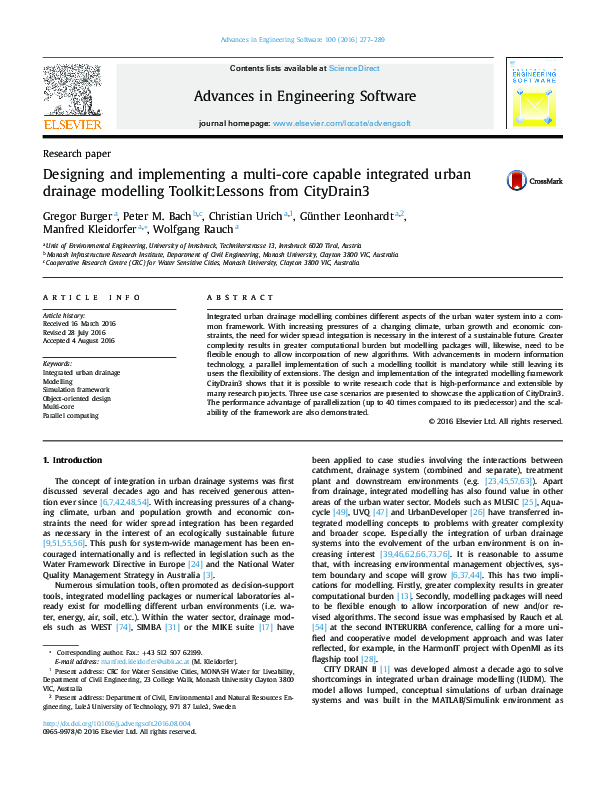 (PDF) Designing and implementing a multi-core capable integrated urban ...