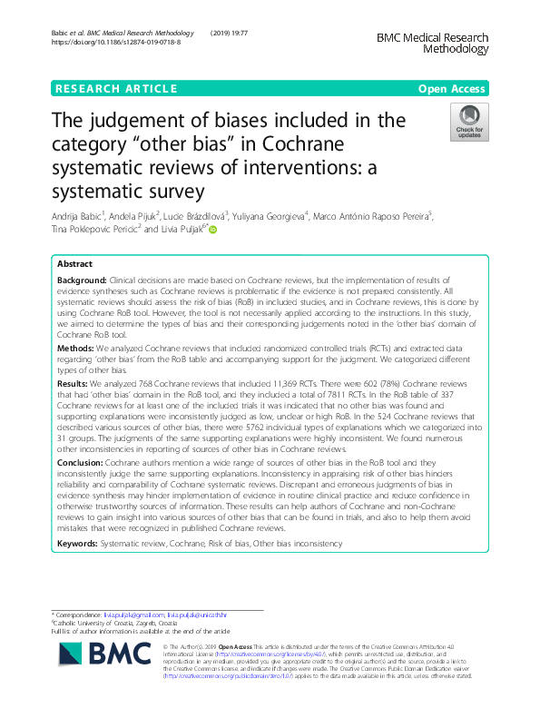(PDF) The judgement of biases included in the category “other bias” in ...