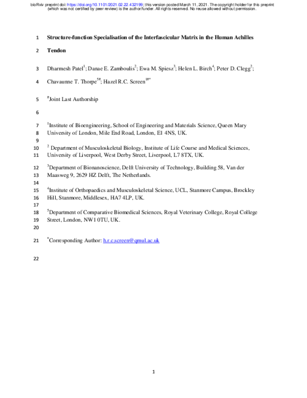 (PDF) Structure-function Specialisation of the Interfascicular Matrix ...