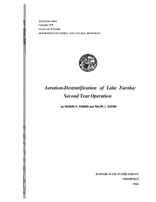 (PDF) Aeration-destratification of Lake Eureka: Second year operation