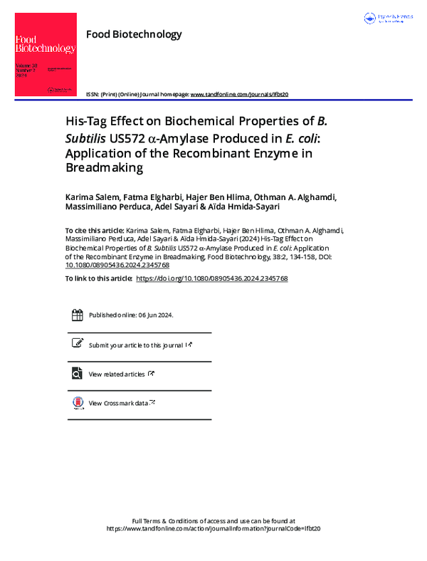 (PDF) His-Tag Effect on Biochemical Properties of B. Subtilis US572 α ...