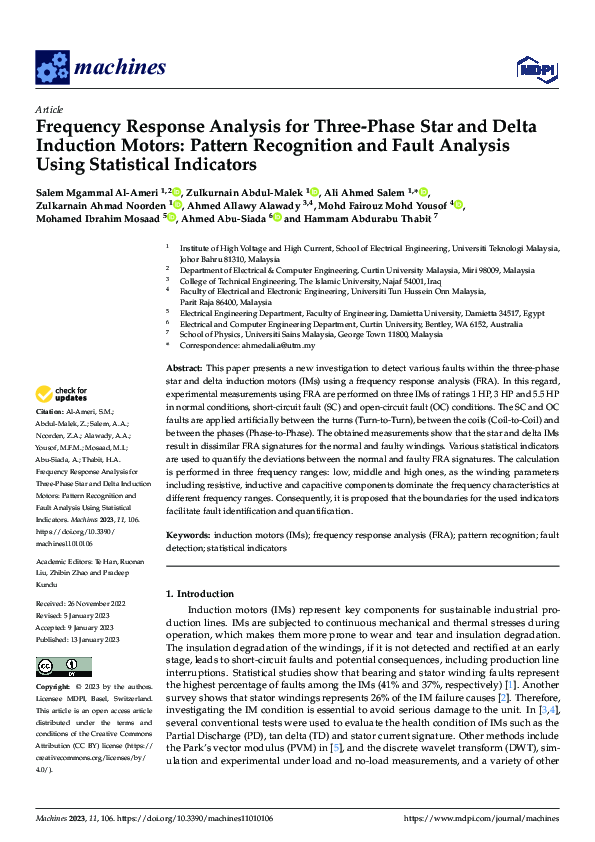 (PDF) Frequency Response Analysis for Three-Phase Star and Delta Induction Motors: Pattern ...