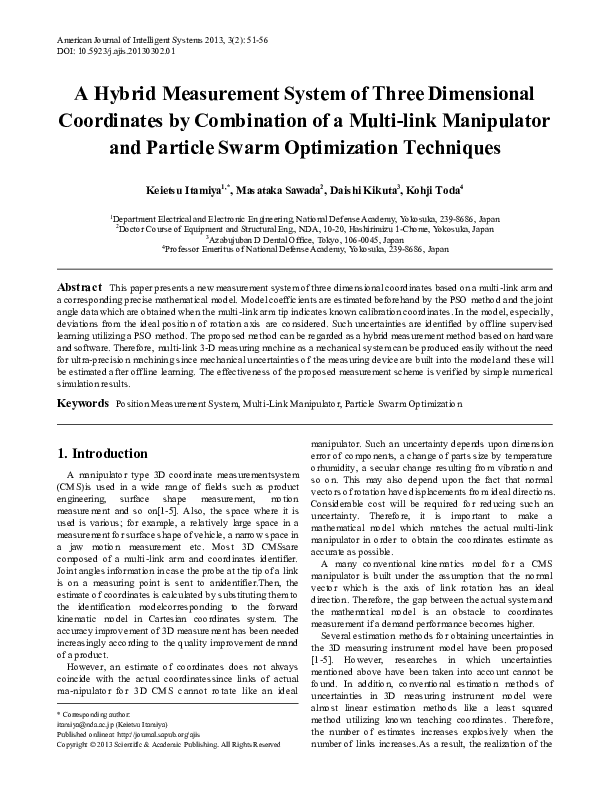 (PDF) A Hybrid Measurement System of Three Dimensional Coordinates by ...