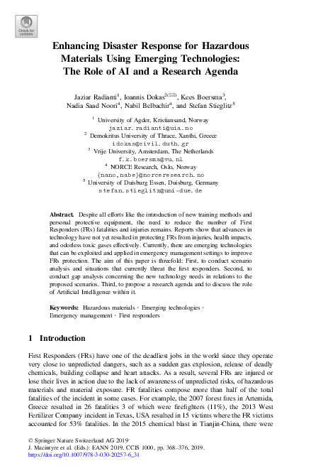 (PDF) Enhancing Disaster Response for Hazardous Materials Using ...