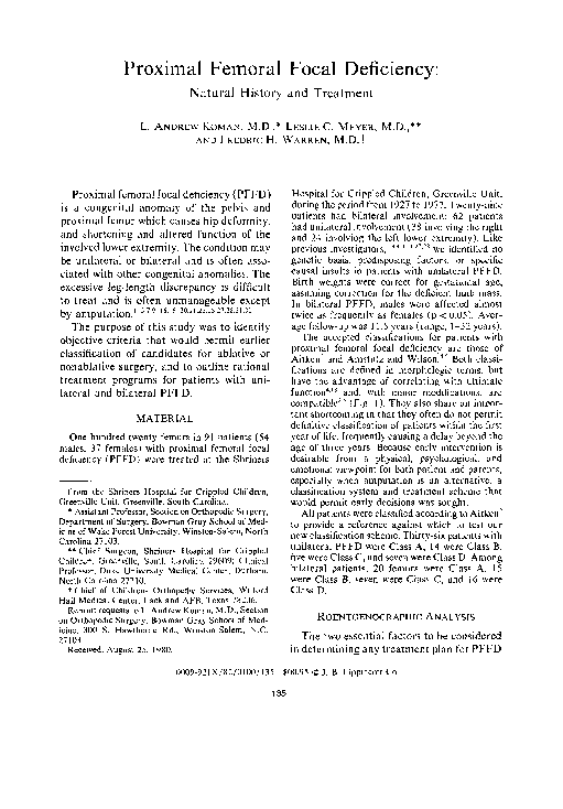 (PDF) Proximal femoral focal deficiency