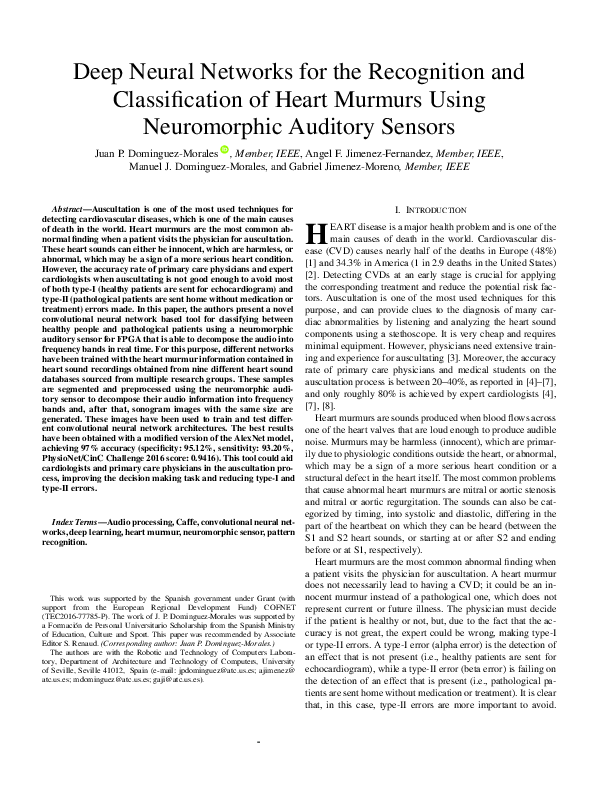 (PDF) Deep Neural Networks for the Recognition and Classification of Heart Murmurs Using ...