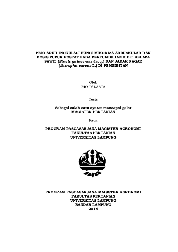 (PDF) PENGARUH INOKULASI FUNGI MIKORIZA ARBUSKULAR DAN DOSIS PUPUK FOSFAT PADA PERTUMBUHAN BIBIT ...