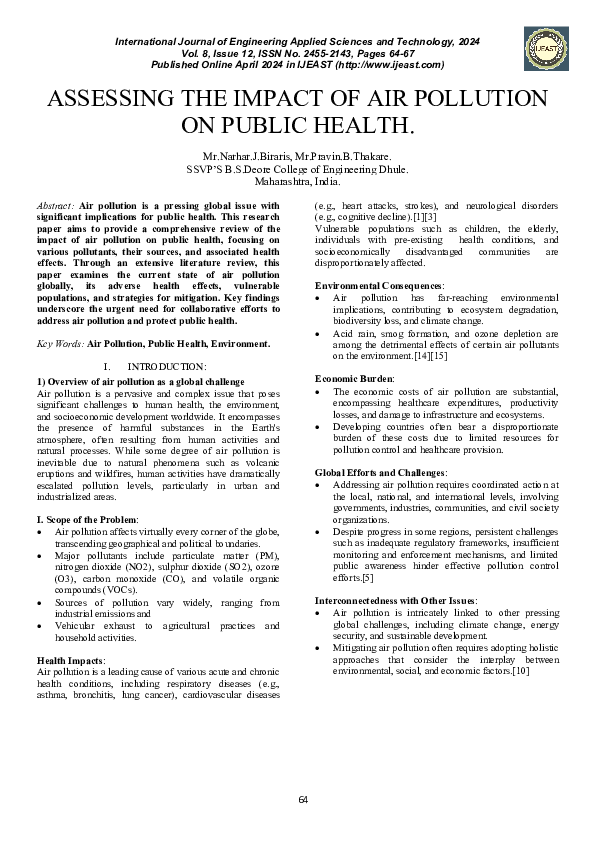 (PDF) ASSESSING THE IMPACT OF AIR POLLUTION ON PUBLIC HEALTH
