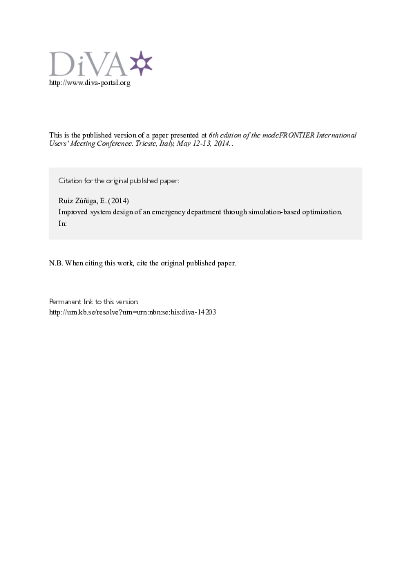 (PDF) Improved system design of an emergency department through ... (PDF) Improved system design of an emergency department through ...