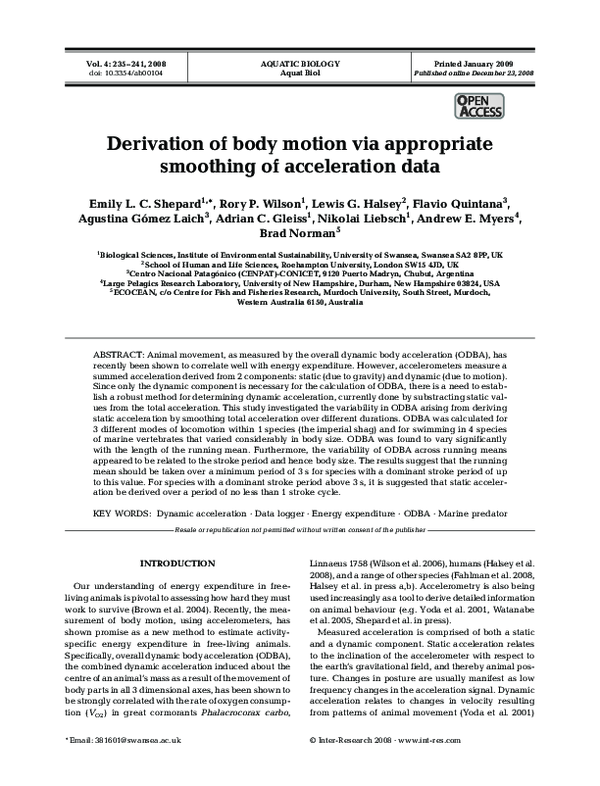 (PDF) Derivation of body motion via appropriate smoothing of ...