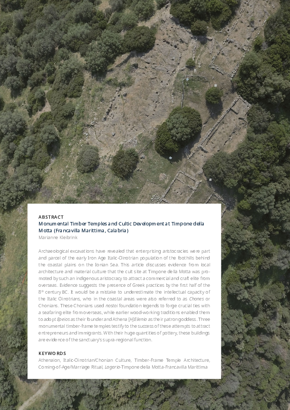(PDF) Monumental Timber Temples and Cultic Development at Timpone della ...