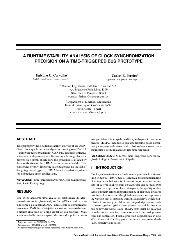 (PDF) A Runtime Stability Analysis of Clock Synchronization Precision ...