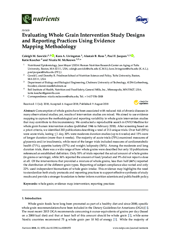(PDF) Mapping Whole Grain Intervention Study Designs and Practices