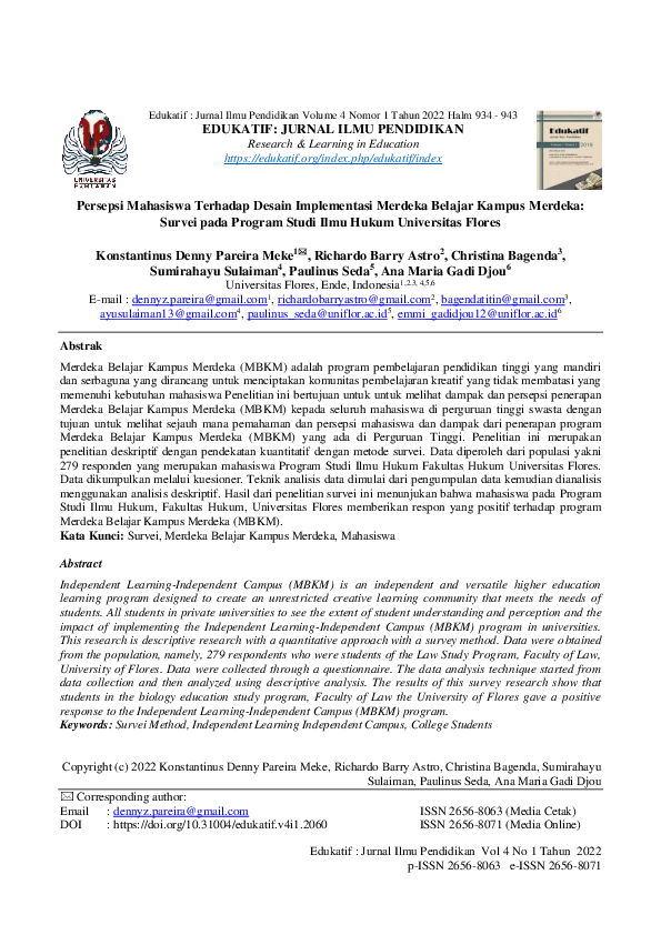 (PDF) Persepsi Mahasiswa Terhadap Desain Implementasi Merdeka Belajar ...