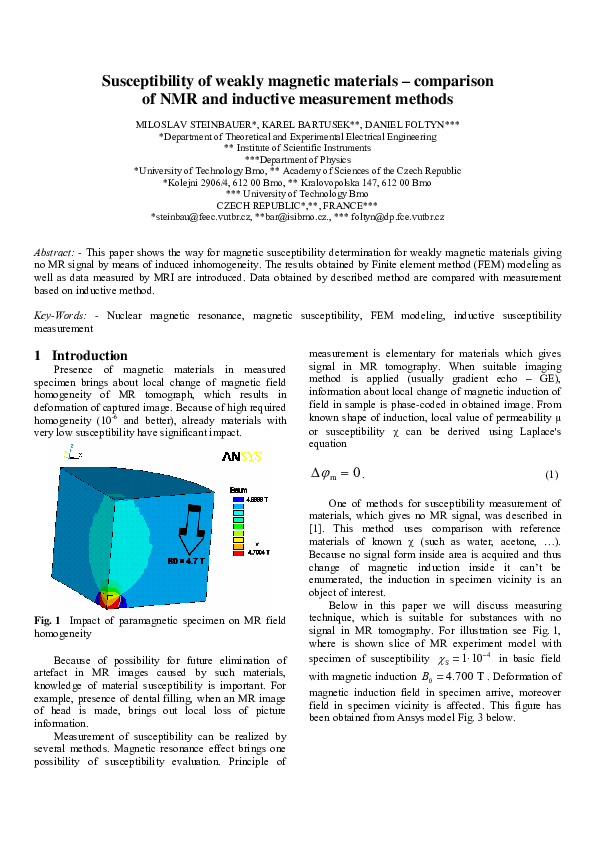 (PDF) Susceptibility of weakly magnetic materials comparison of NMR and inductive measurement ...