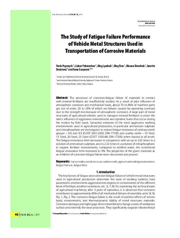 (PDF) The Study of Fatigue Failure Performance of Vehicle Metal ...