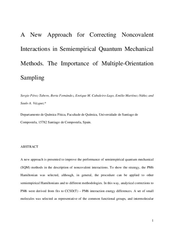 (PDF) New Approach for Correcting Noncovalent Interactions in ...