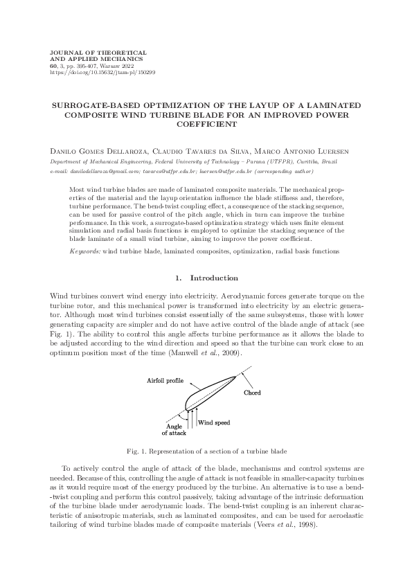 (PDF) Surrogate-based optimization of the layup of a laminated composite wind turbine blade for ...