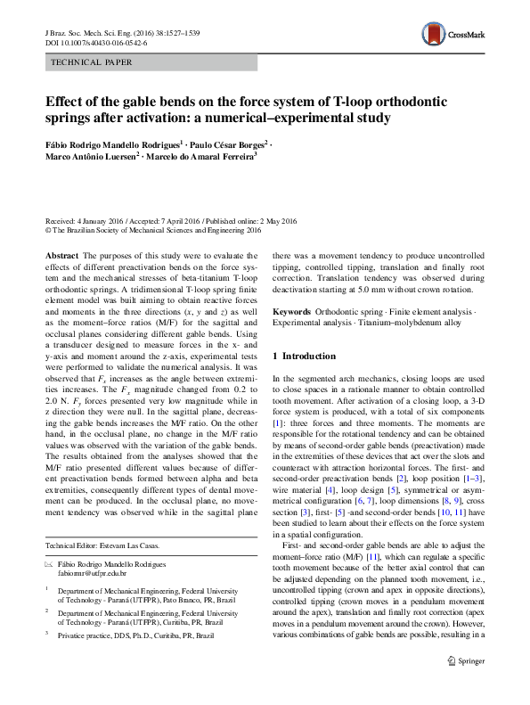 (PDF) Effect of the gable bends on the force system of T-loop ...