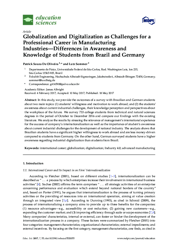 (PDF) Globalization and Digitalization as Challenges for a Professional ...