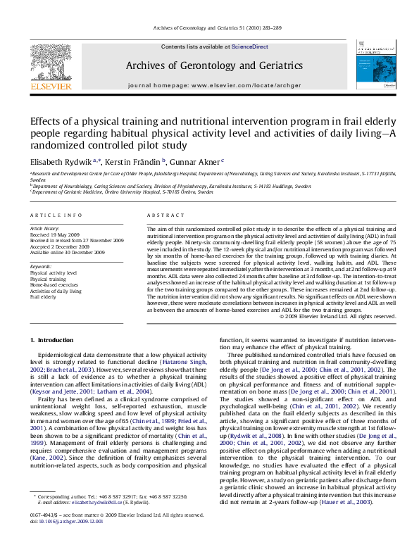 (PDF) Effects of a physical training and nutritional intervention ...