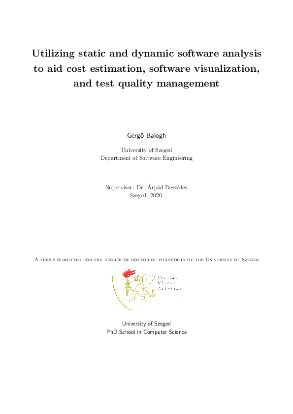 (PDF) Utilizing static and dynamic software analysis to aid cost estimation, software ...