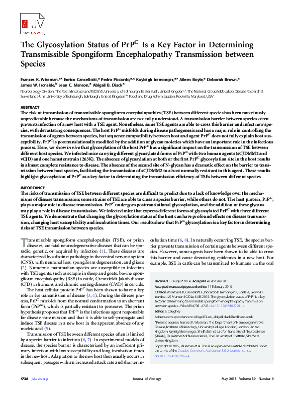 (PDF) The glycosylation status of PrPC is a key factor in determining ...