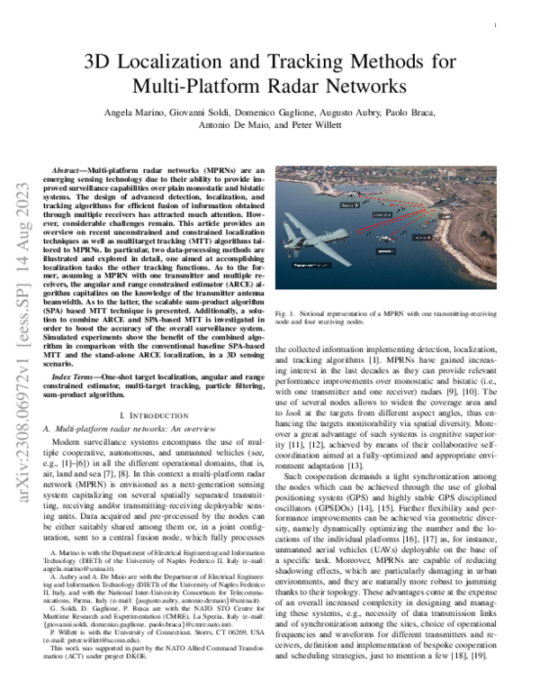 (PDF) 3D Localization and Tracking Methods for Multi-Platform Radar Networks