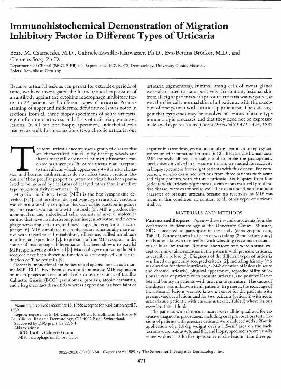 (PDF) Immunohistochemical Demonstration of Migration Inhibitory Factor ...