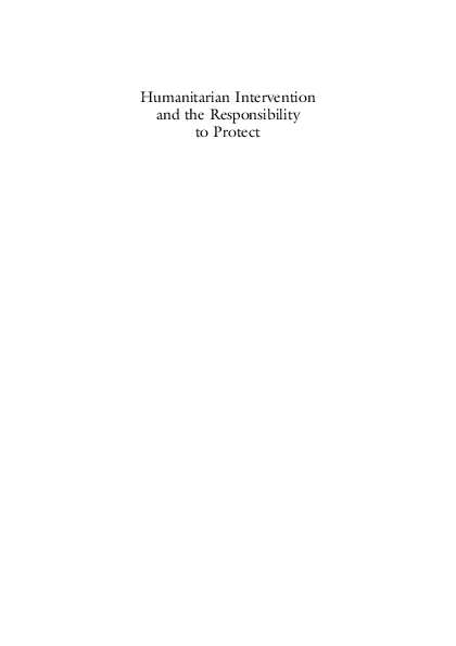 (PDF) Humanitarian Intervention and the Responsibility to Protect