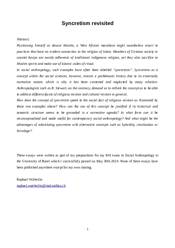 (PDF) Syncretism revisited