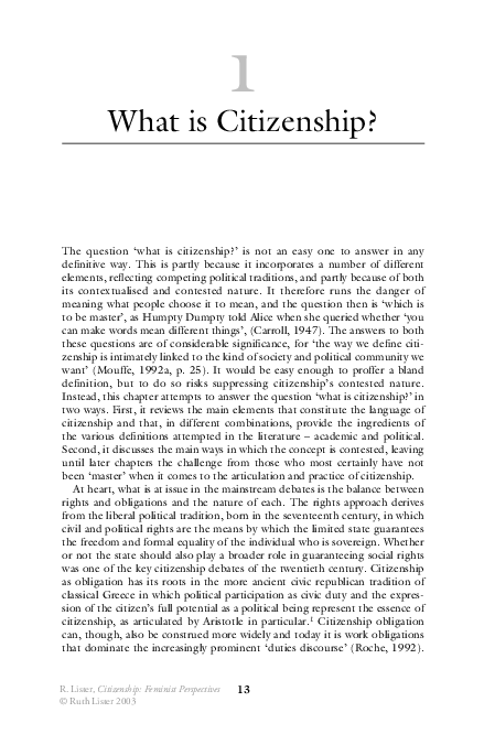 (PDF) What is Citizenship?