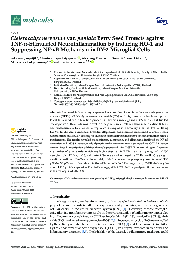 (PDF) Cleistocalyx nervosum var. paniala Berry Seed Protects against ...