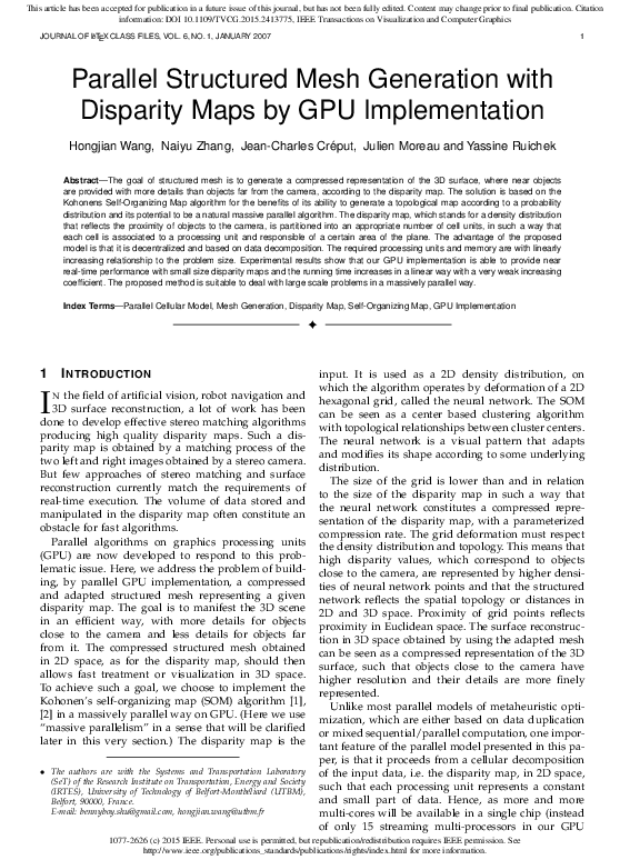 (PDF) Parallel Structured Mesh Generation with Disparity Maps by GPU Implementation