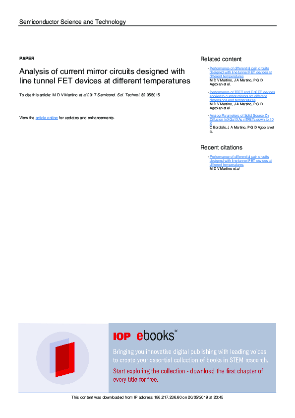 (PDF) Analysis of current mirror circuits designed with line tunnel FET devices at different ...