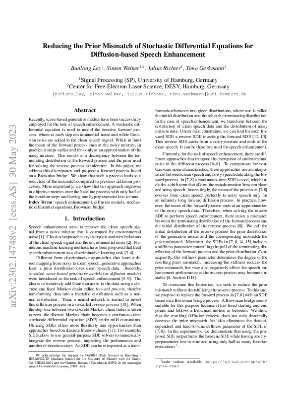 (PDF) Reducing the Prior Mismatch of Stochastic Differential Equations for Diffusion-based ...